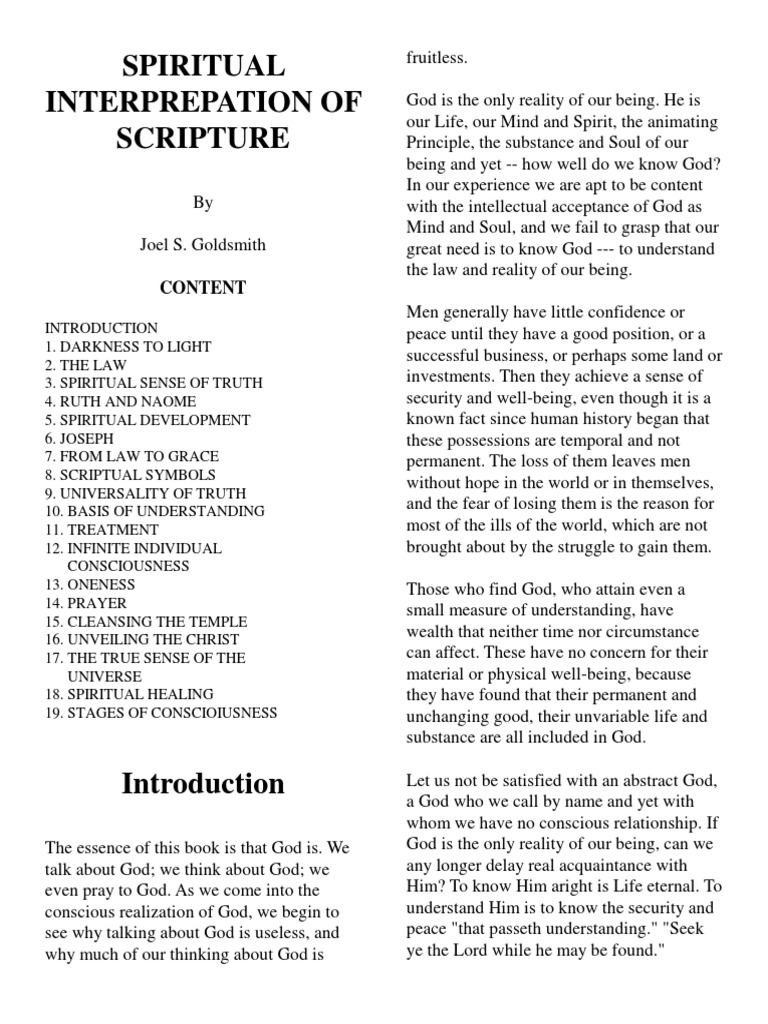 Spiritual Interpretation of Scripture | PDF | Philosophy | Self-Improvement