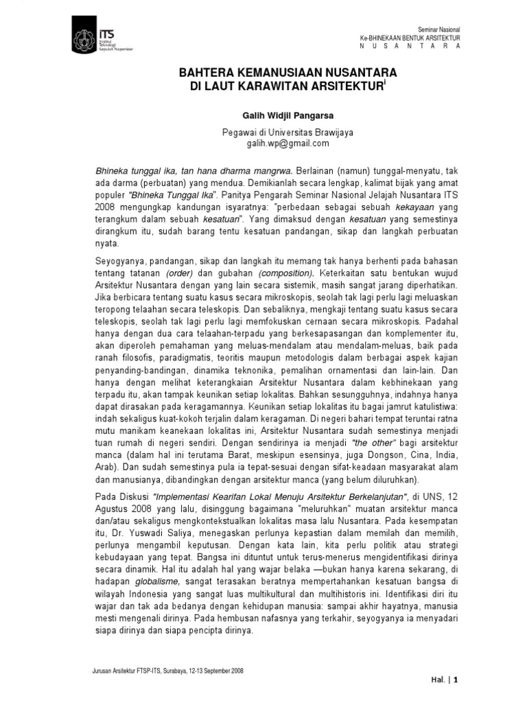 Bahtera Karawitan Nusantara Dalam Lautan Arsitektur PDF | PDF