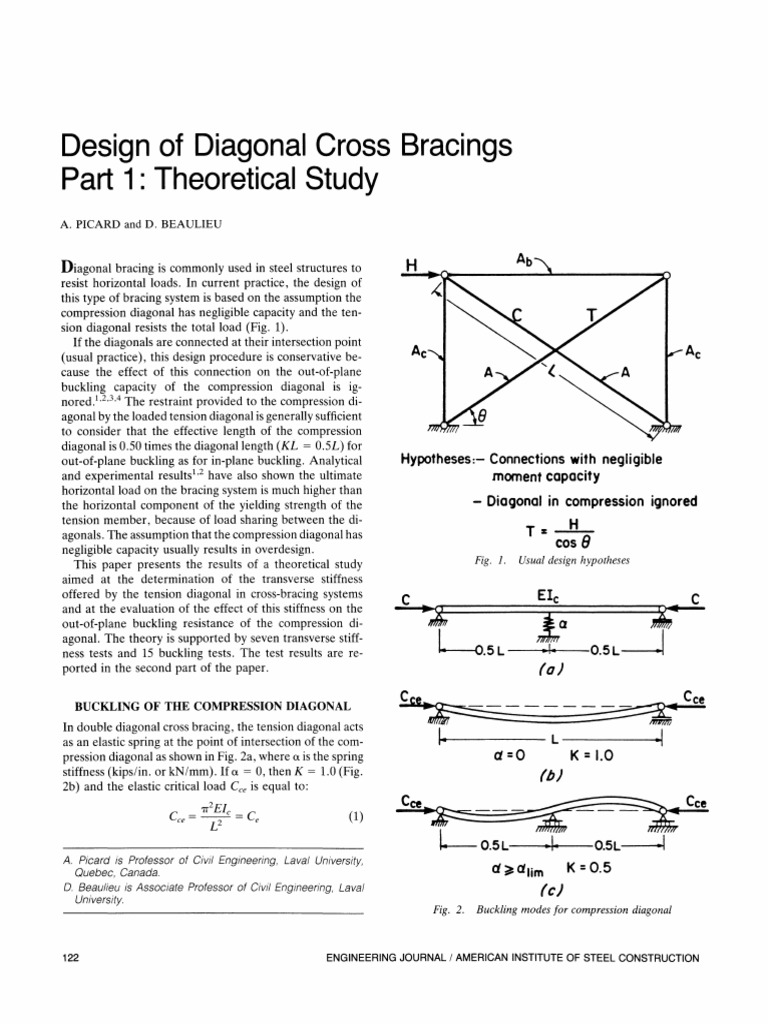 Diagonal Cross Bracing Design | PDF | Buckling | Stiffness
