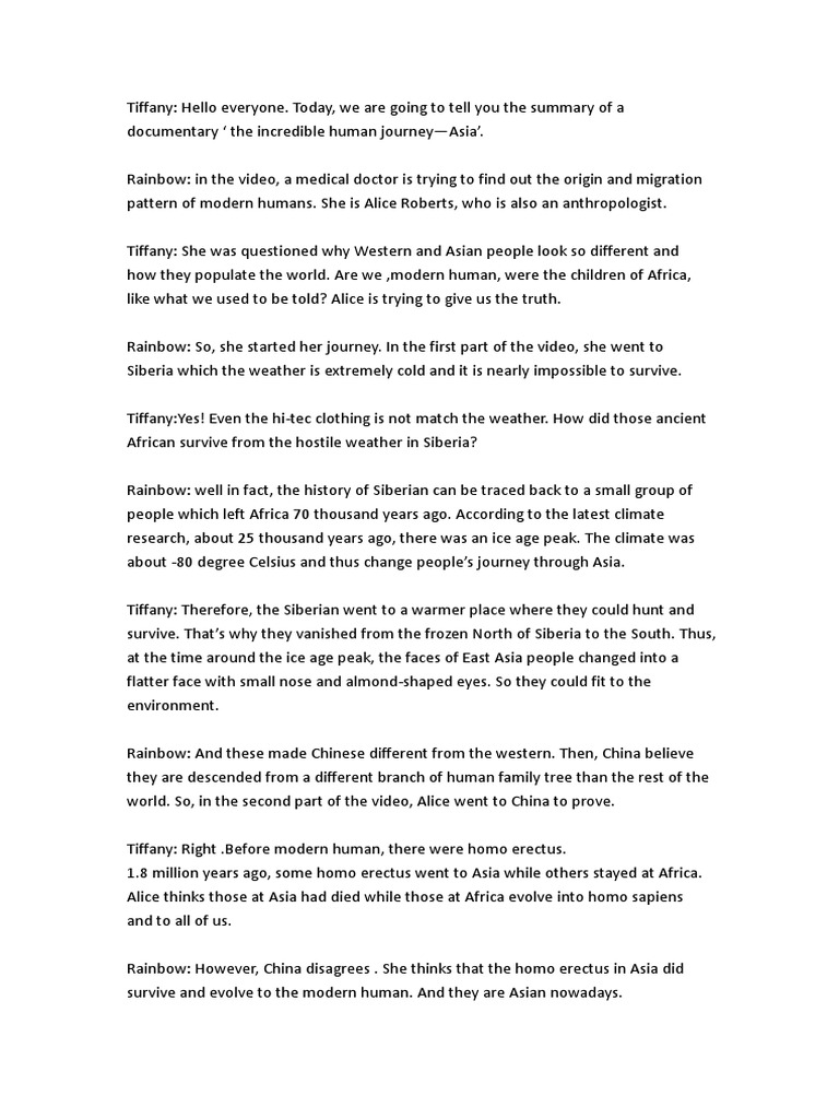 Summary of The Incredible Human Journey | PDF | Homo | Pleistocene