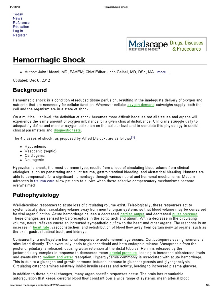 Hemorrhagic Shock.pdf | Shock (Circulatory) | Bleeding