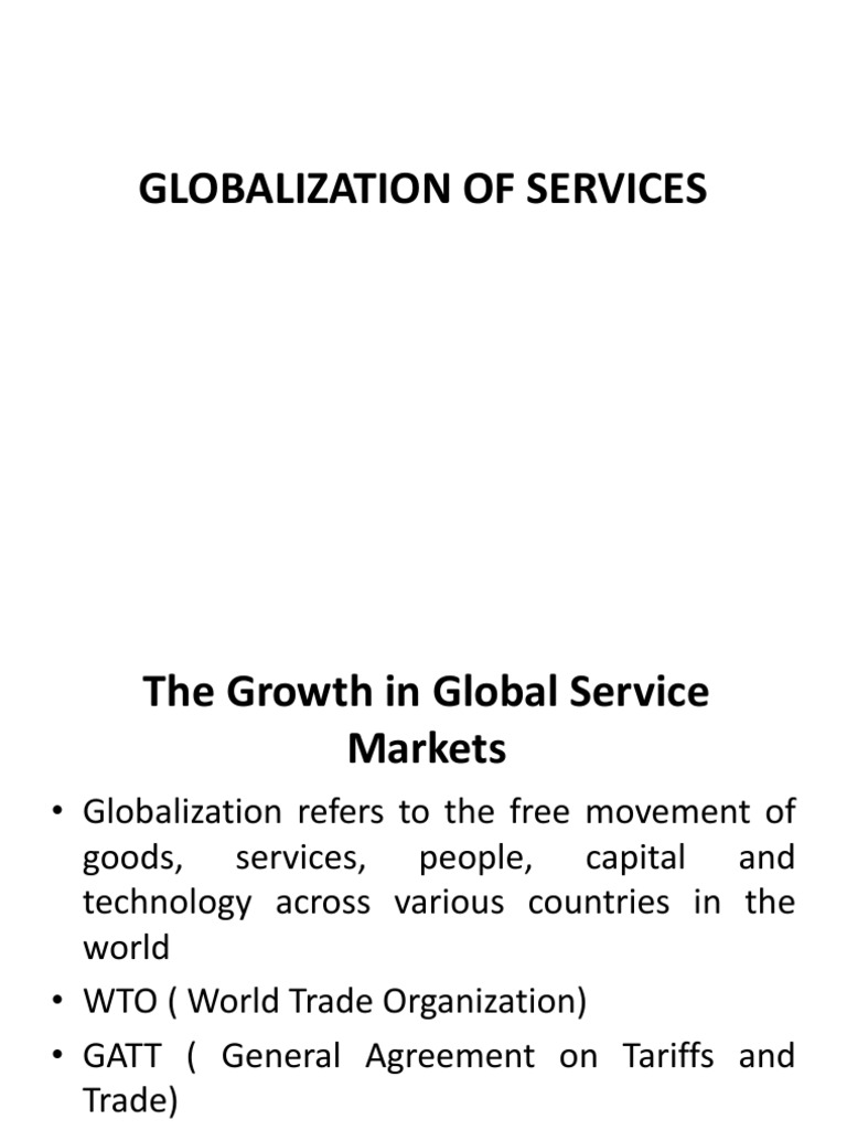 Globalizationofservices | PDF | Globalization | World Trade Organization