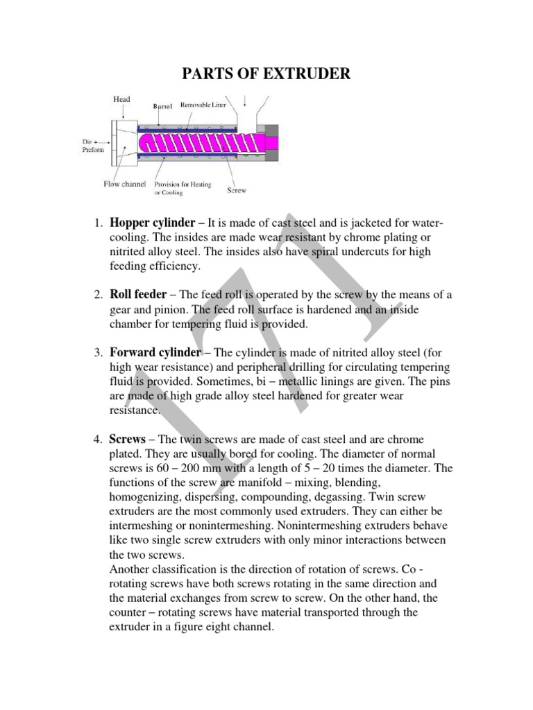 Parts of Extruder PDF | PDF | Extrusion | Propeller