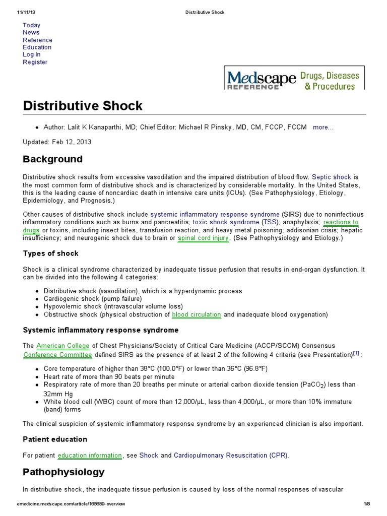 Distributive Shock PDF | PDF | Biology | Health Care