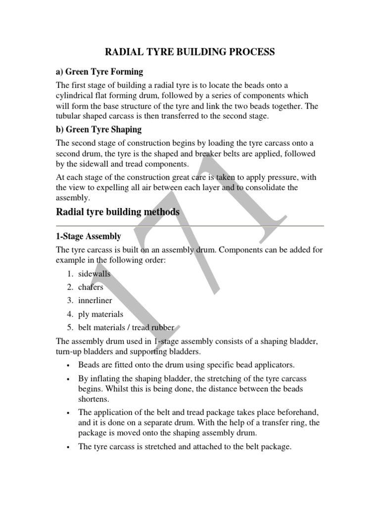 Radial Tyre Building Process Explained | PDF | Tire | Manufactured Goods