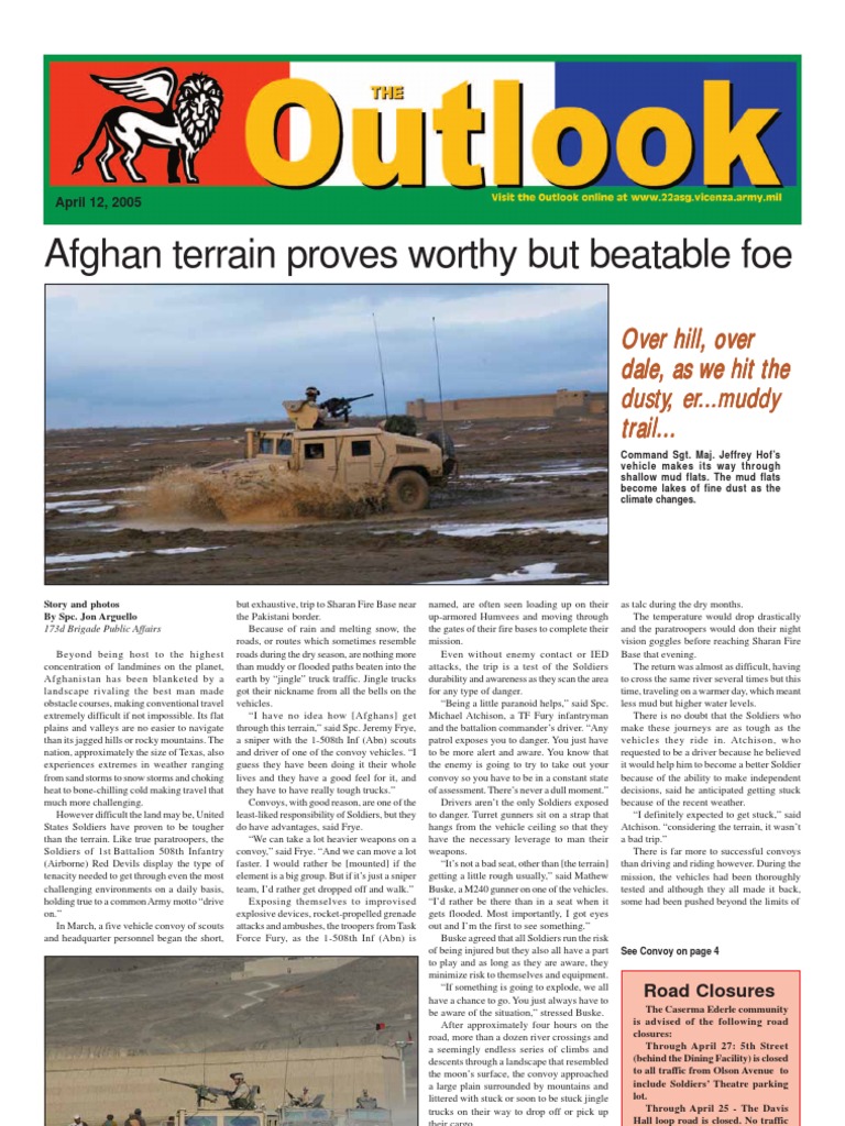 Outlook Newspaper, 12 April 2005, United States Army Garrison Vicenza ...