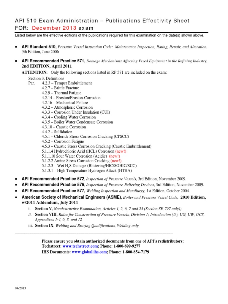 API 510 Exam Publication Guidelines | PDF | Technology & Engineering