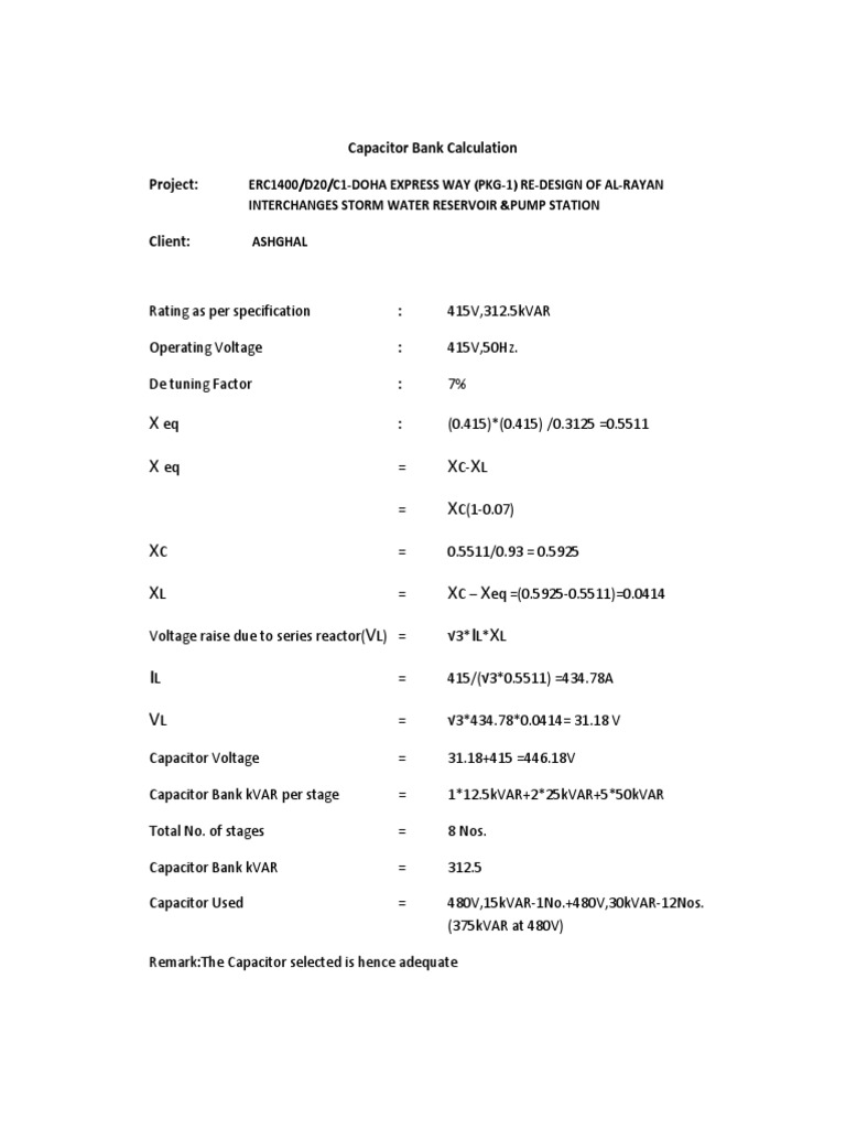 Capacitor Bank Design for Engineers | PDF | Science & Mathematics ...