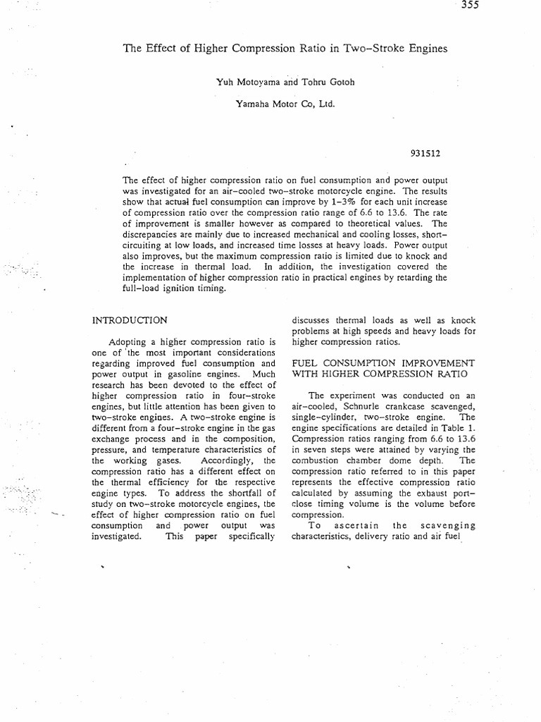 Higher - Compression - Two - Stroke PDF | PDF | Internal Combustion ...
