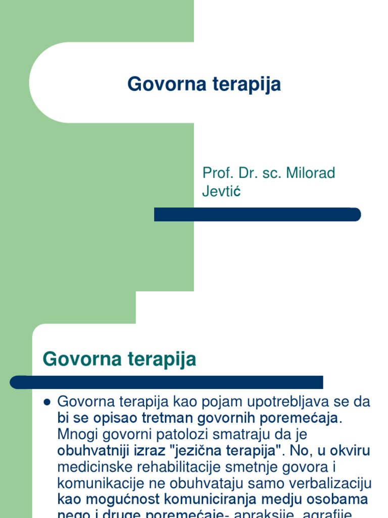 Govorna Terapija | PDF