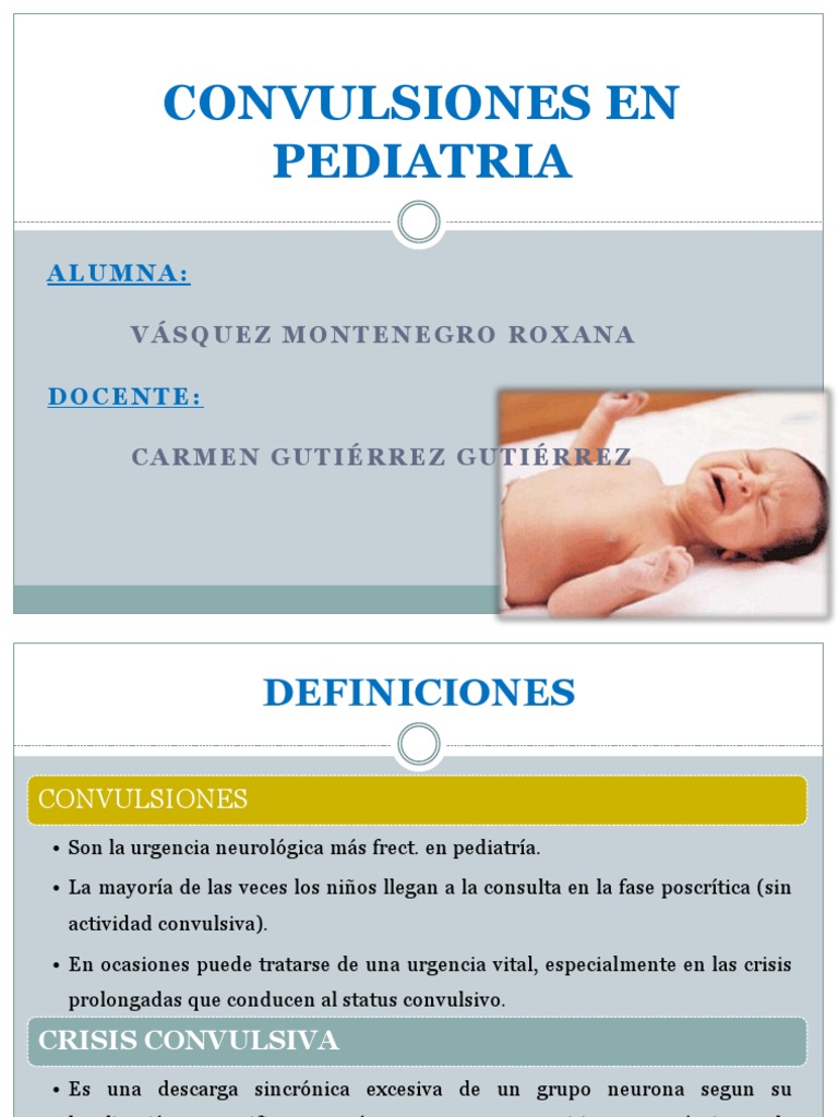 Convulsiones en Pediatría: Clasificación y Tratamiento | PDF ...