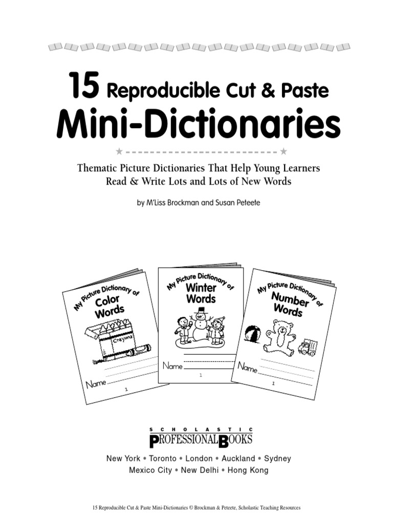 Cut & Paste Dictionaries | PDF | Reading (Process) | Phonics