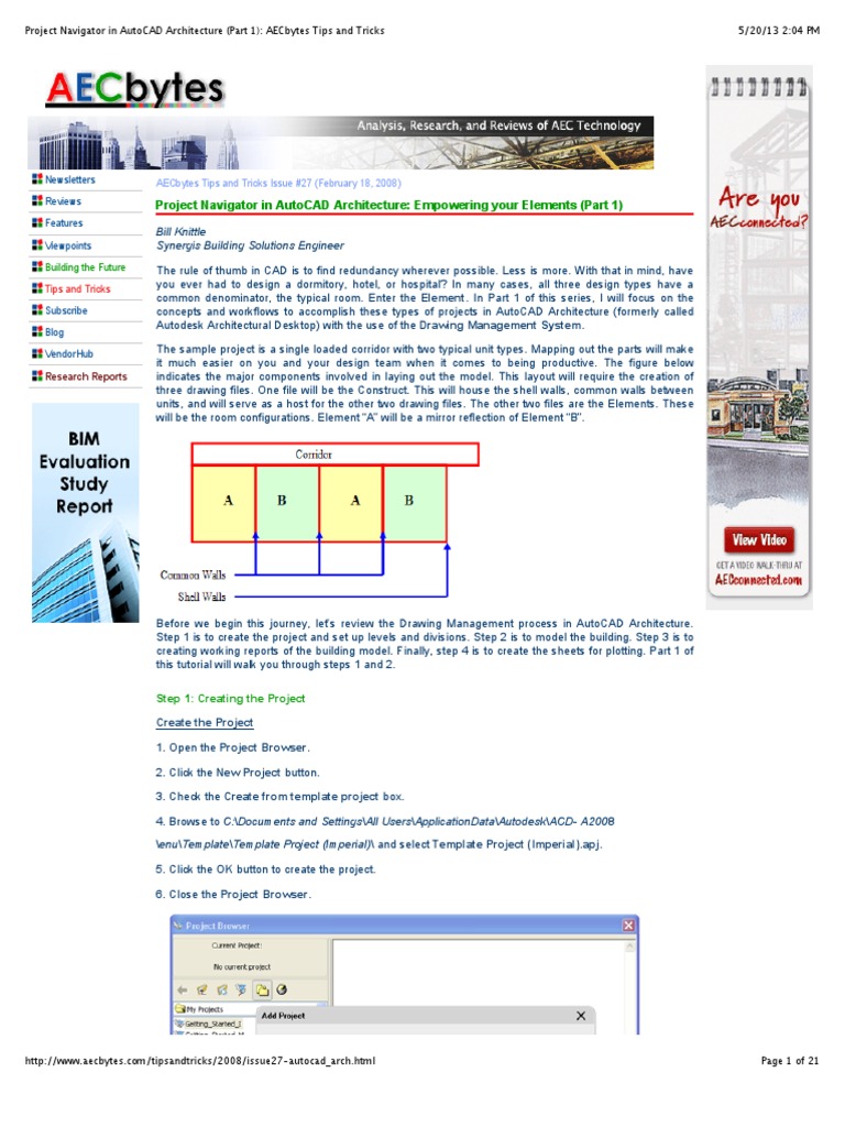 Project Navigator In Autocad Architecture Part 1 Aecbytes Tips And Tricks Pdf Download