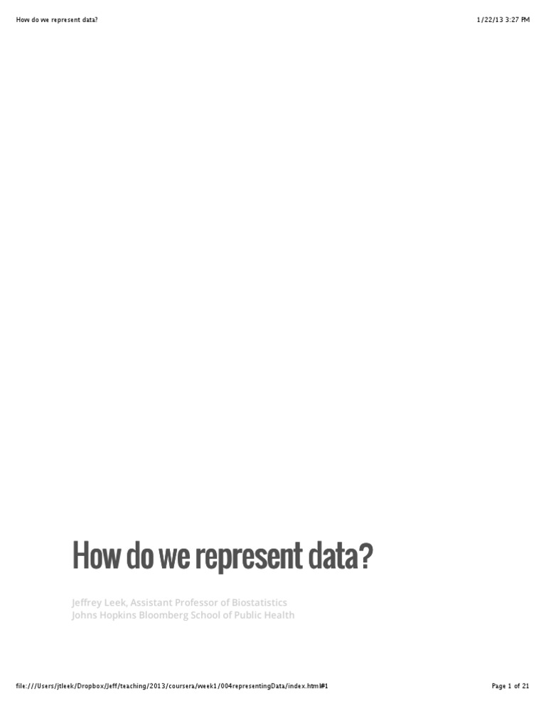 How Do We Represent Data? How Do We Represent Data? | PDF | Normal ...