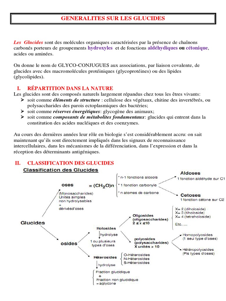 Comprendre les glucides et leur classification | PDF | Chiralité ...