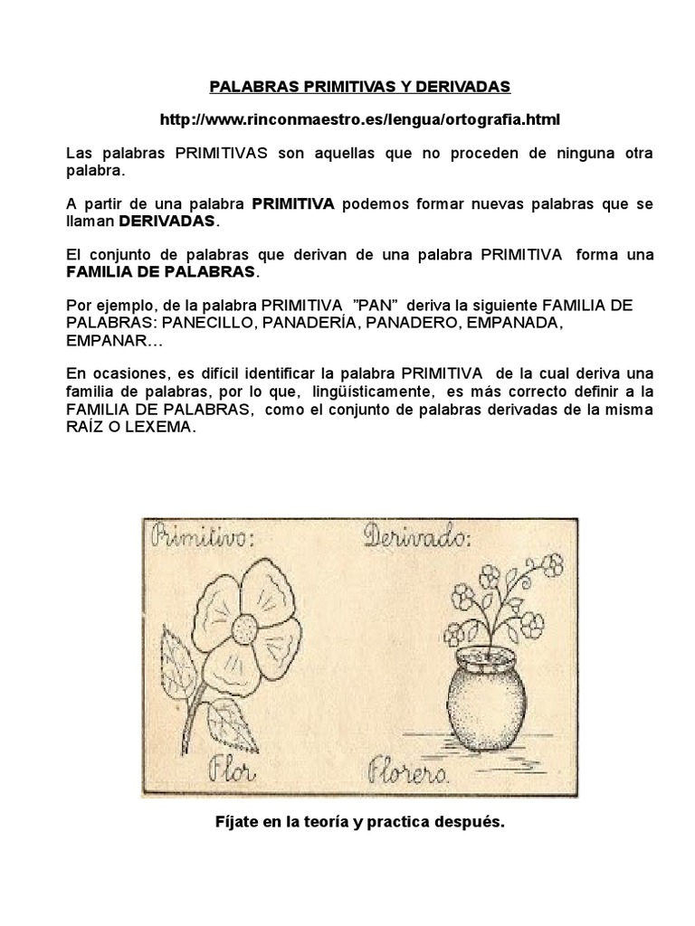 Palabras Primitivas y Derivadas | Predicado (Gramática) | Rima
