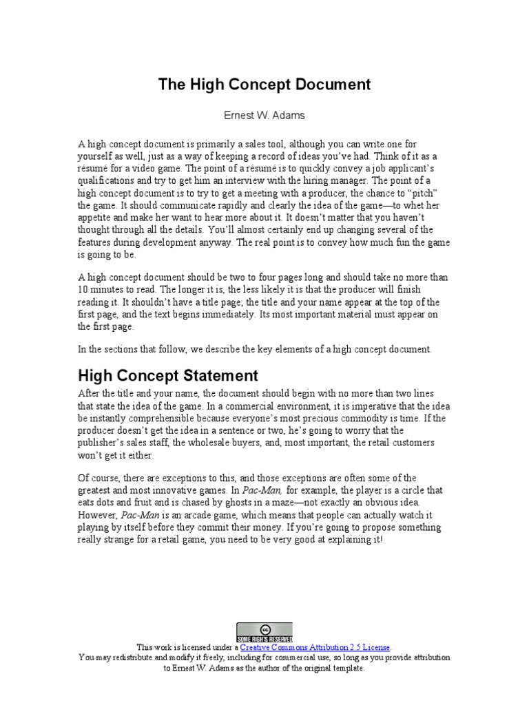 High Concept Template | PDF | National Football League Seasons ...