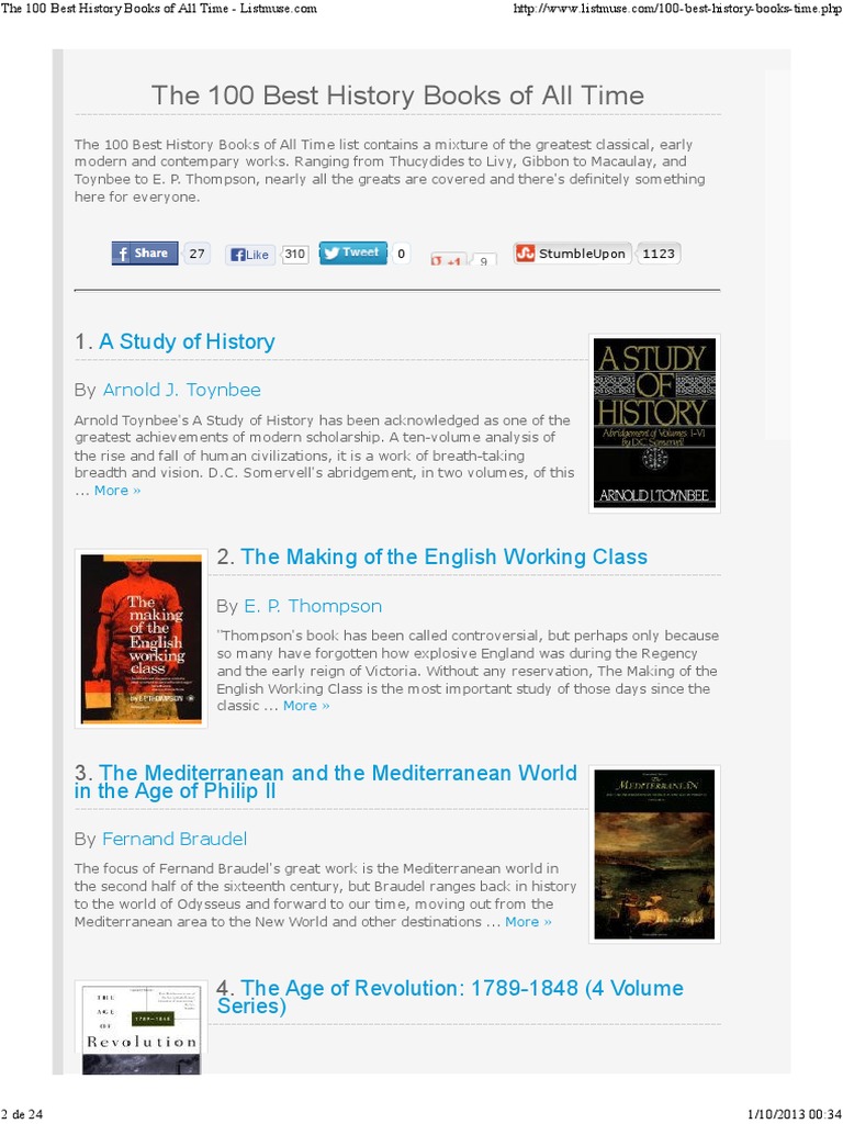 The 100 Best History Books of All Time | PDF | Niccolò Machiavelli ...