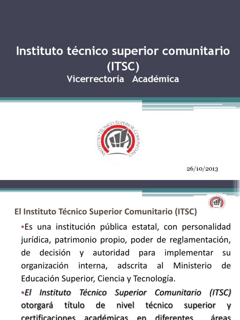 Presentación ITSC | PDF | Educación más alta | Turismo