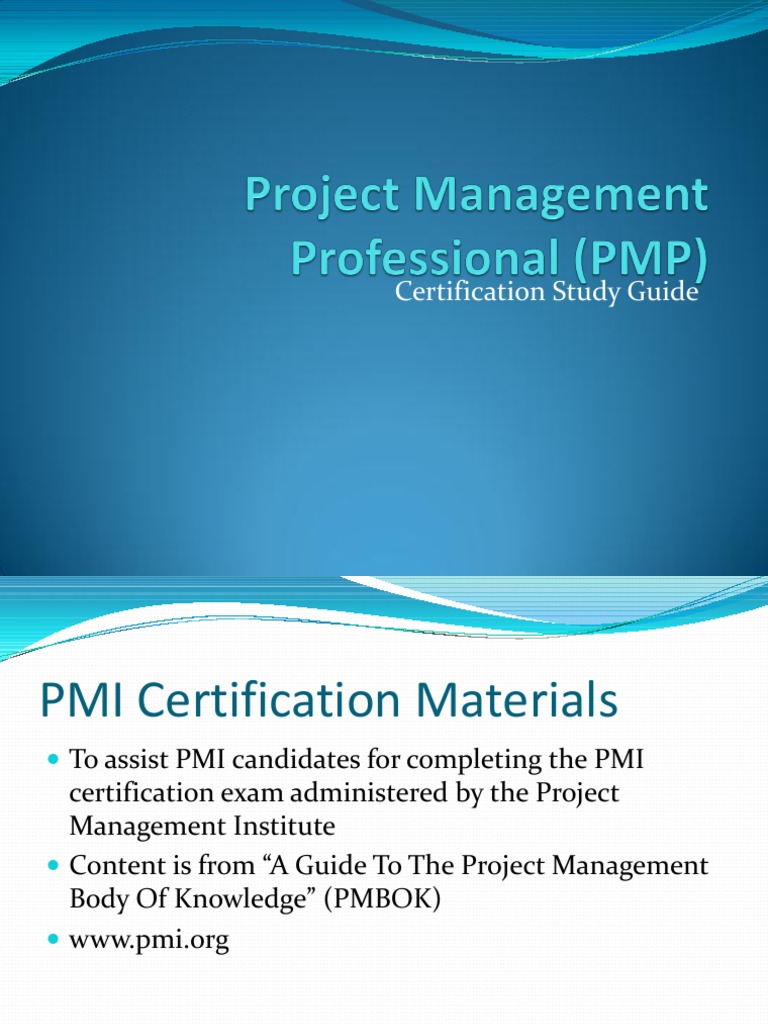 PMI Certification Study Guide Overview | PDF