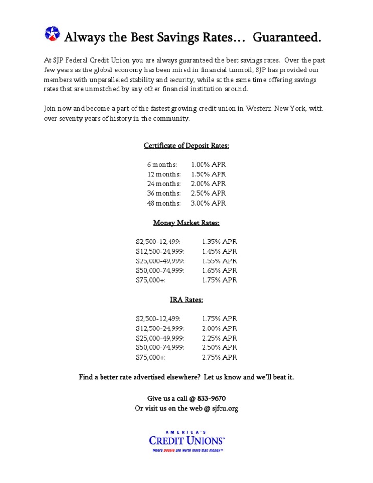 Best Savings Rates at SJP Credit Union | PDF