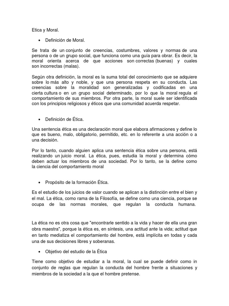 Definicion de Moral | PDF | Moralidad | Comportamiento