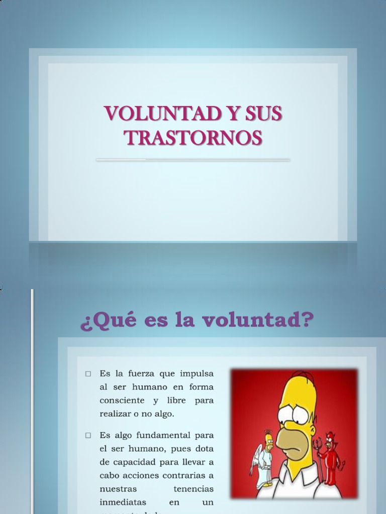 Voluntad y Sus Trastornos | PDF | Depresión (estado de ánimo) | Ciencias del comportamiento