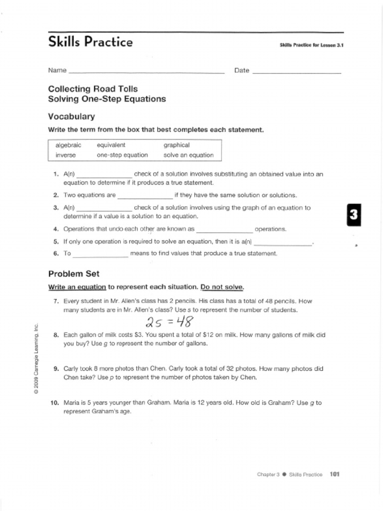 3 1 Skills Practice | PDF