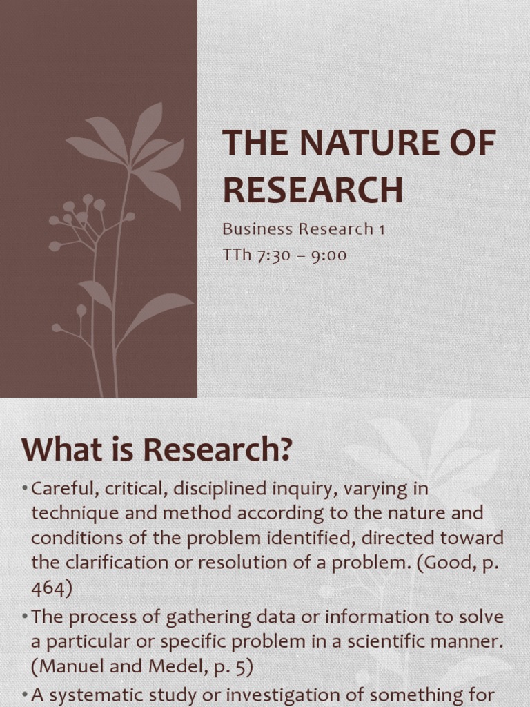 The Nature of Research.pptx | Methodology | Scientific Method