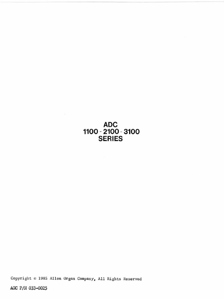 Allen Organ Manual ADC 1100 2100 3100 PDF | PDF | Foreign Language Studies