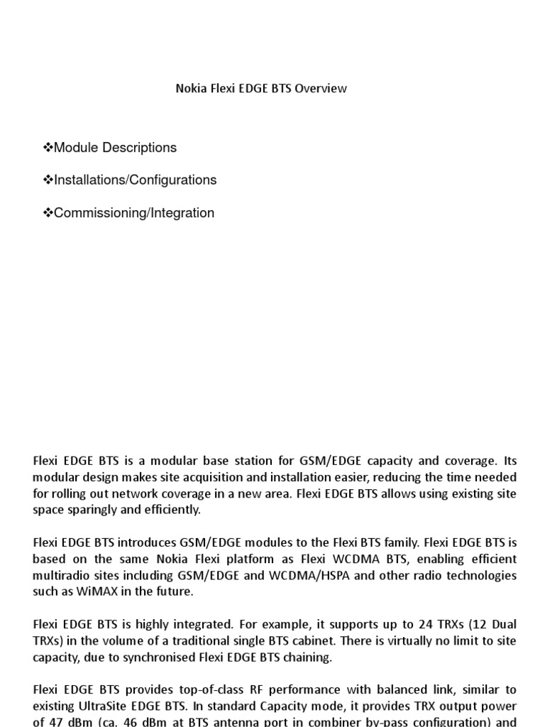 Flexi EDGE BTS | PDF | Electrical Connector | Telecommunication