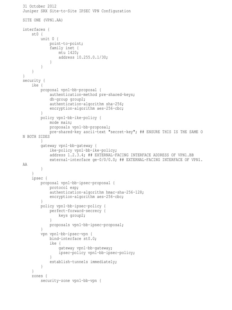 srx220 Juniper VPN Config | PDF | Virtual Private Network ...