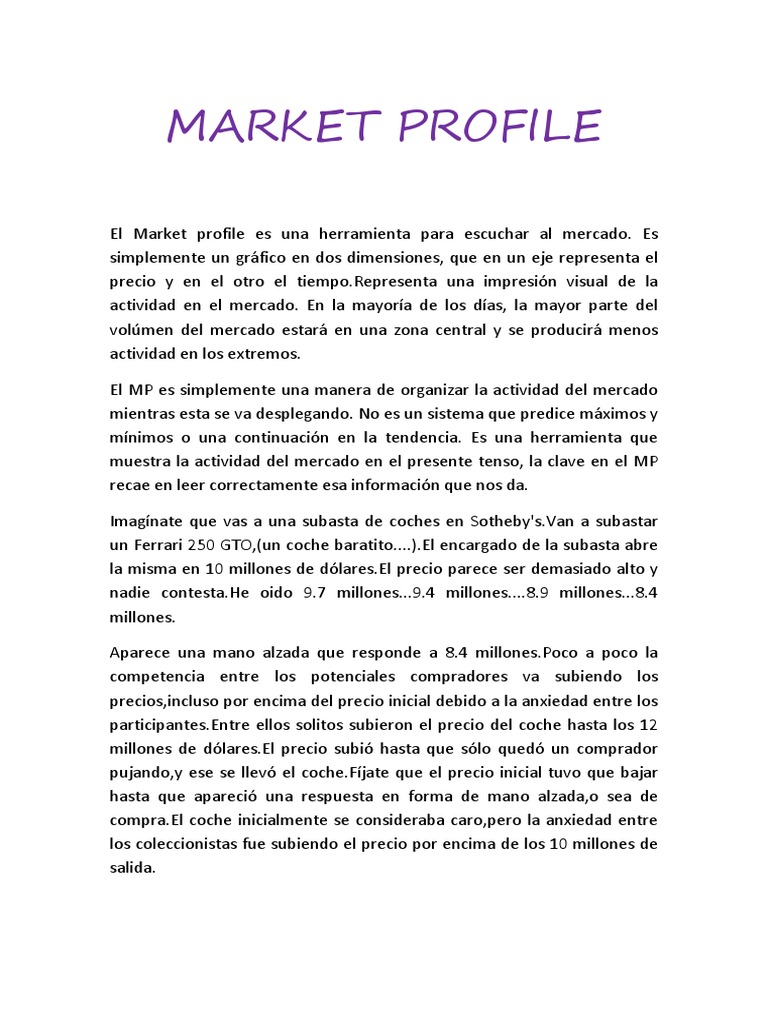 Market Profile | PDF | Distribución normal | Mercado (economía)