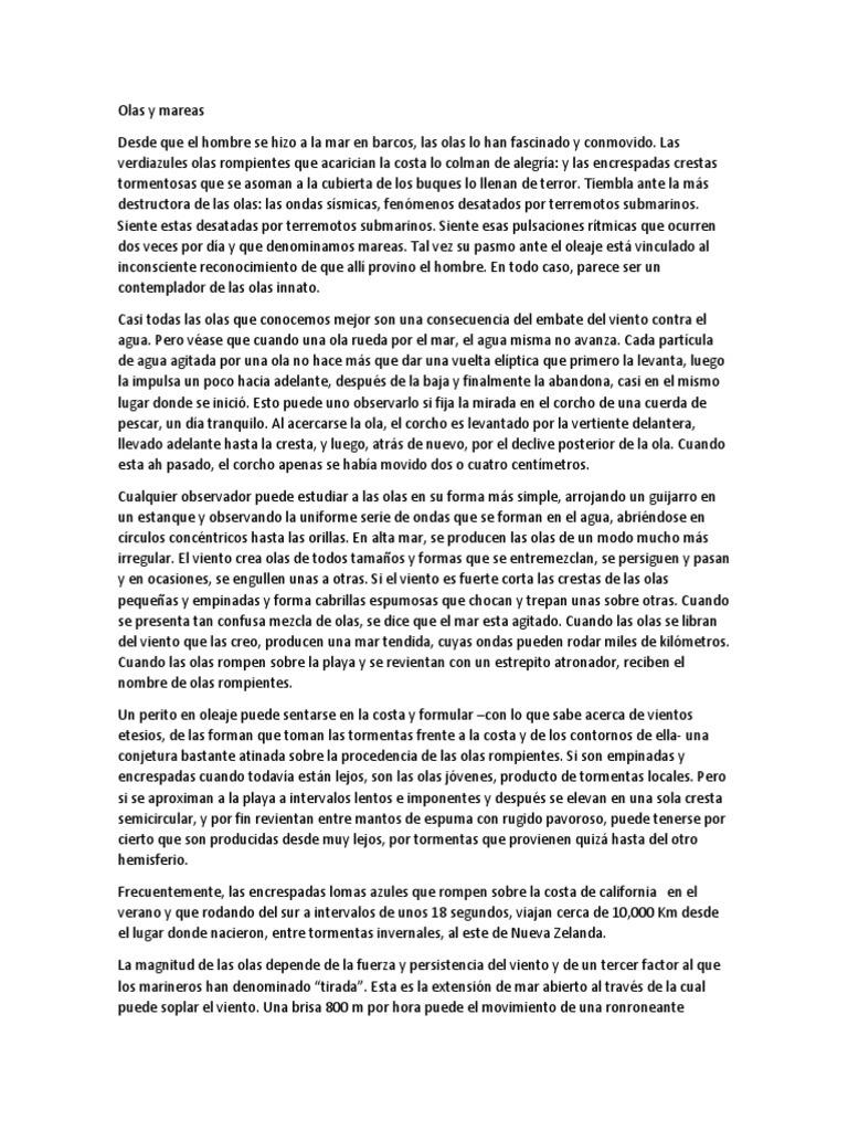 Olas y Mareas | PDF | Marea | Tsunami