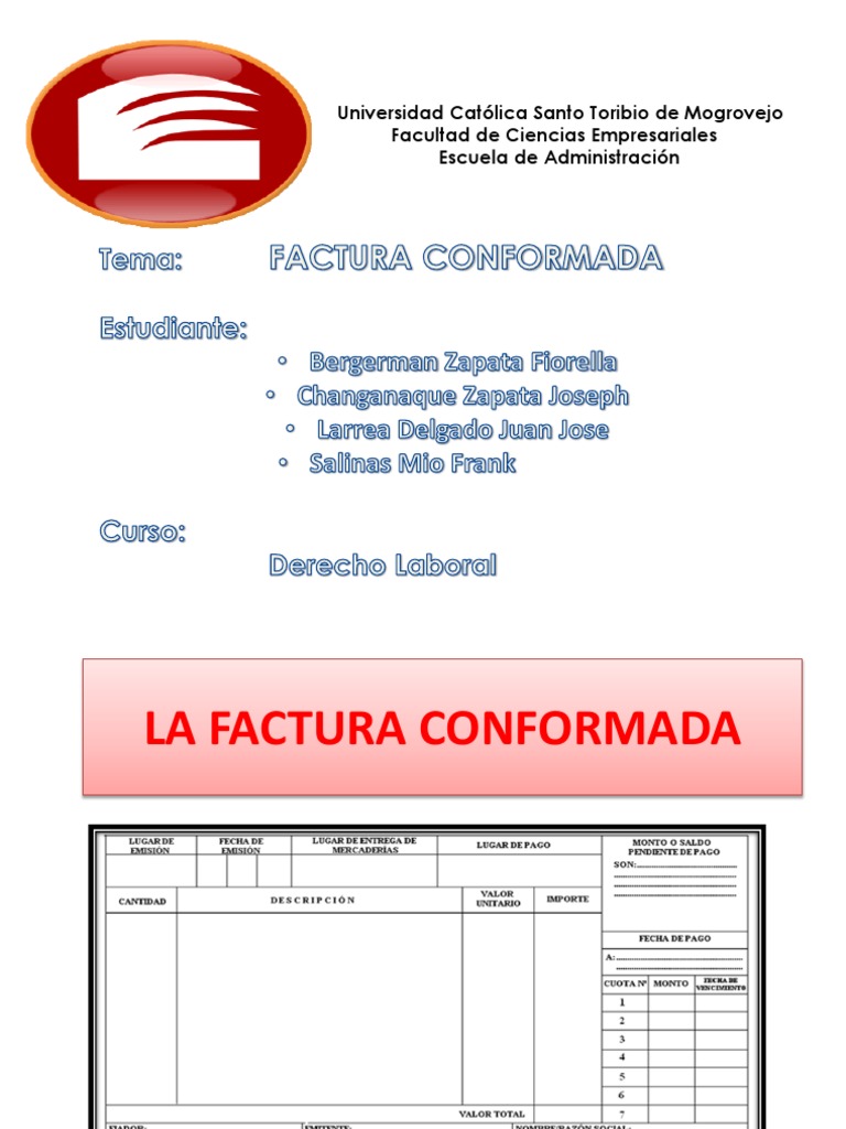 La Factura Conformada | Pagaré | Pagos