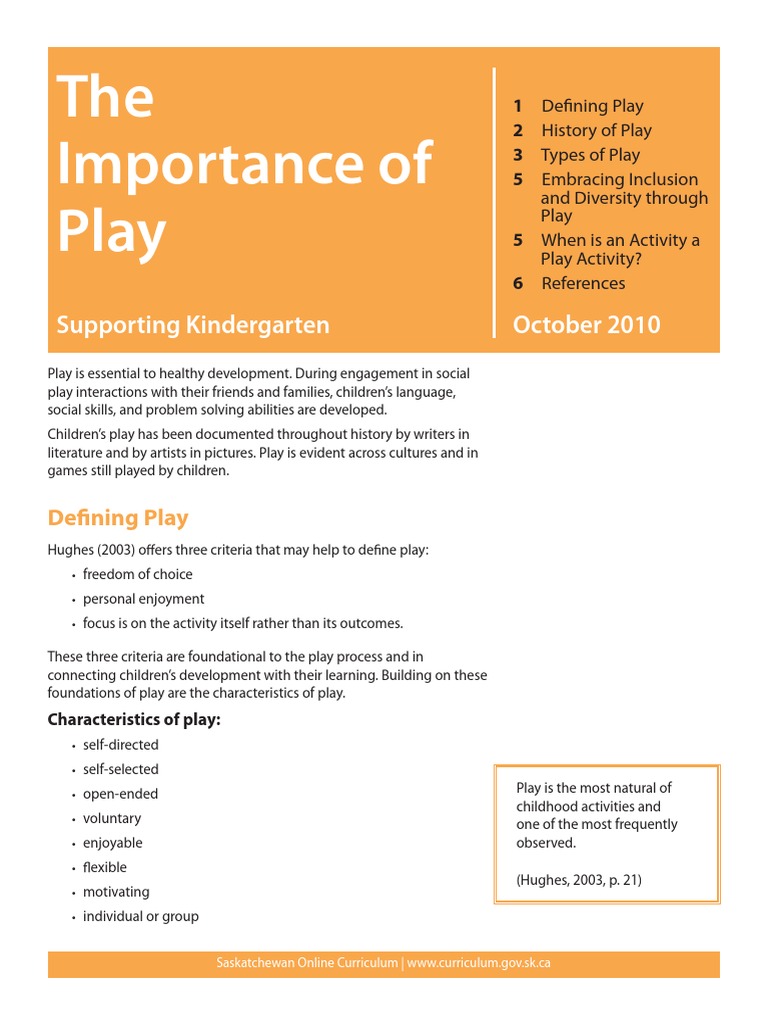 The Importance of Play | PDF | Early Childhood Education | Learning