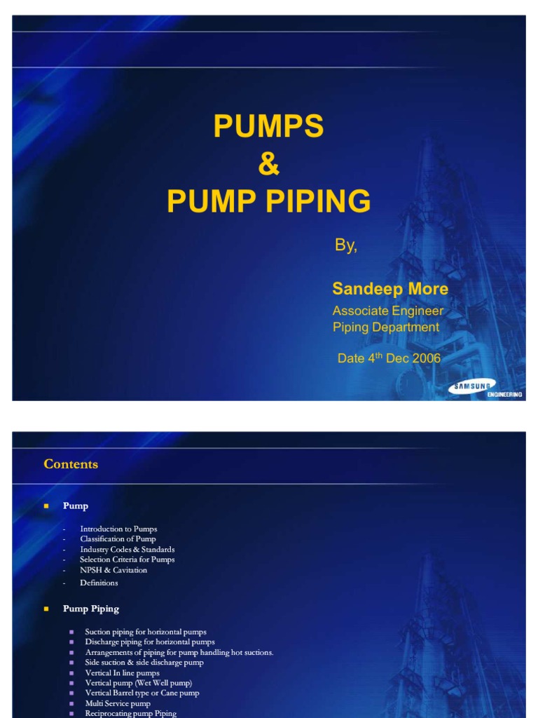 Pump Pump Piping Presentation PDF | PDF | Pump | Gases
