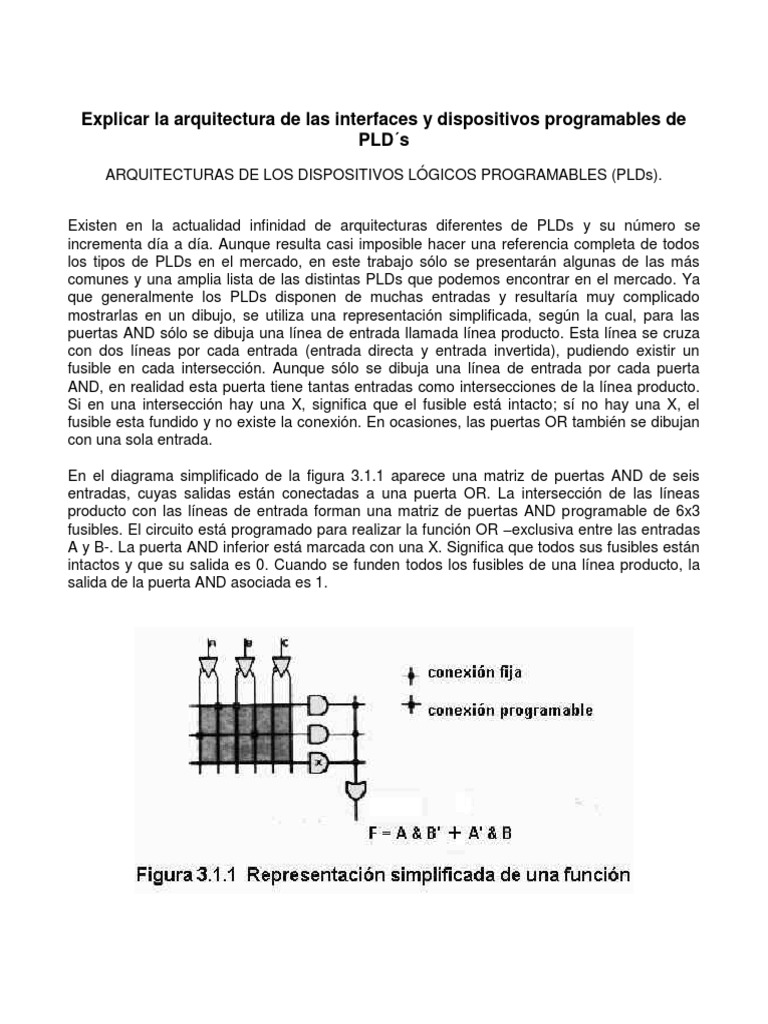 Explicar La Arquitectura de Las Interfaces y Dispositivos Programables de PLD S | PDF | Puerta ...