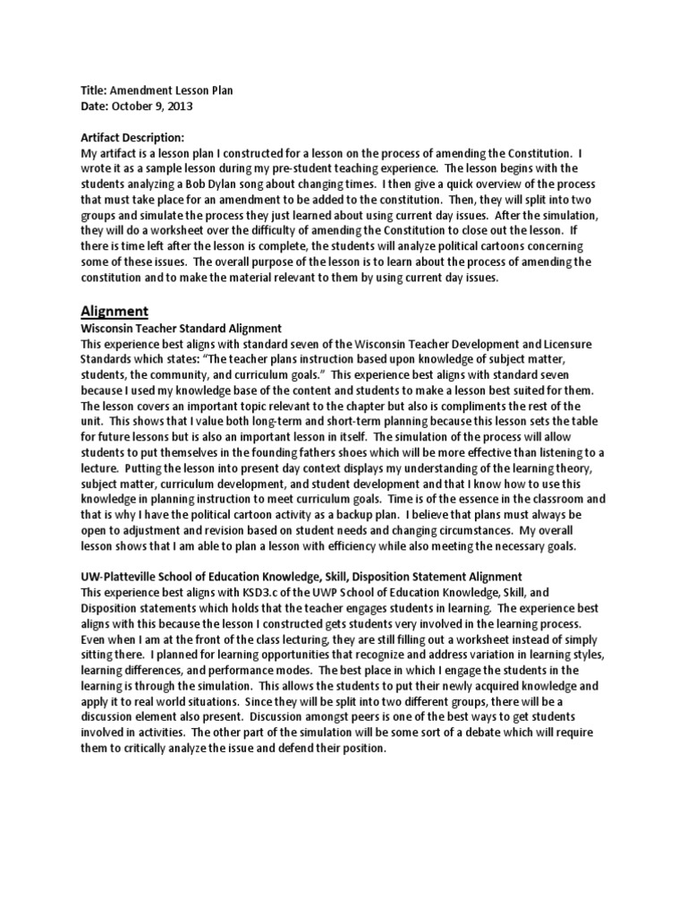 Standard 7 Alignment | PDF | Lesson Plan | Change