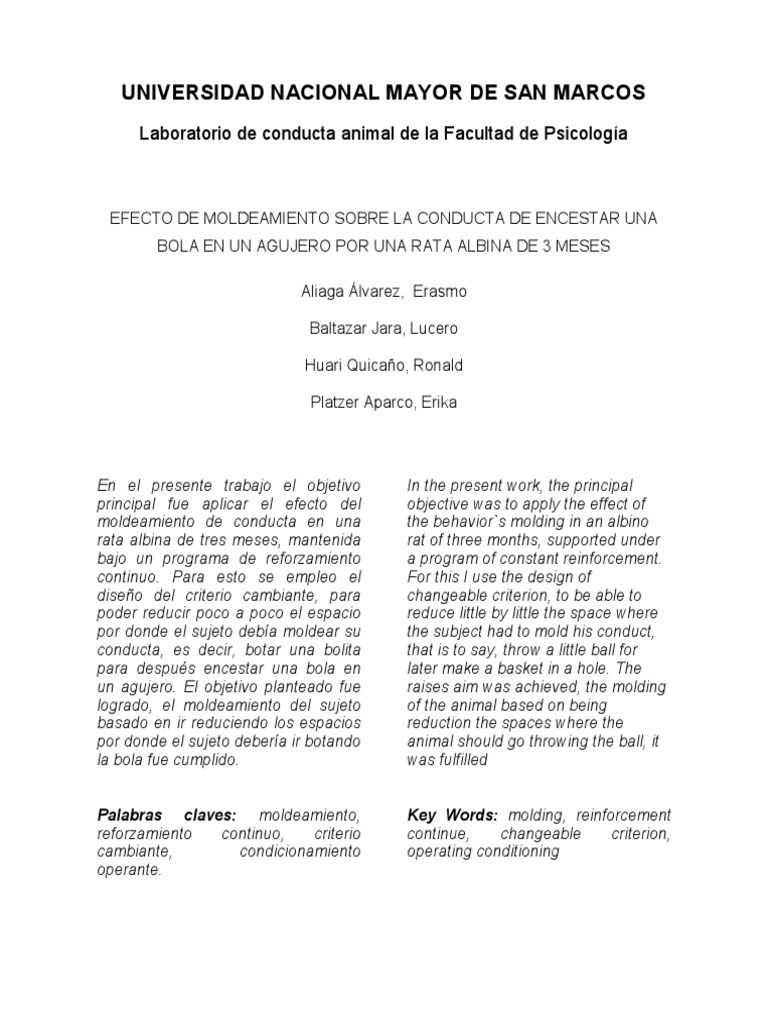 MOLDEAMIENTO | PDF | Observación | Comportamiento