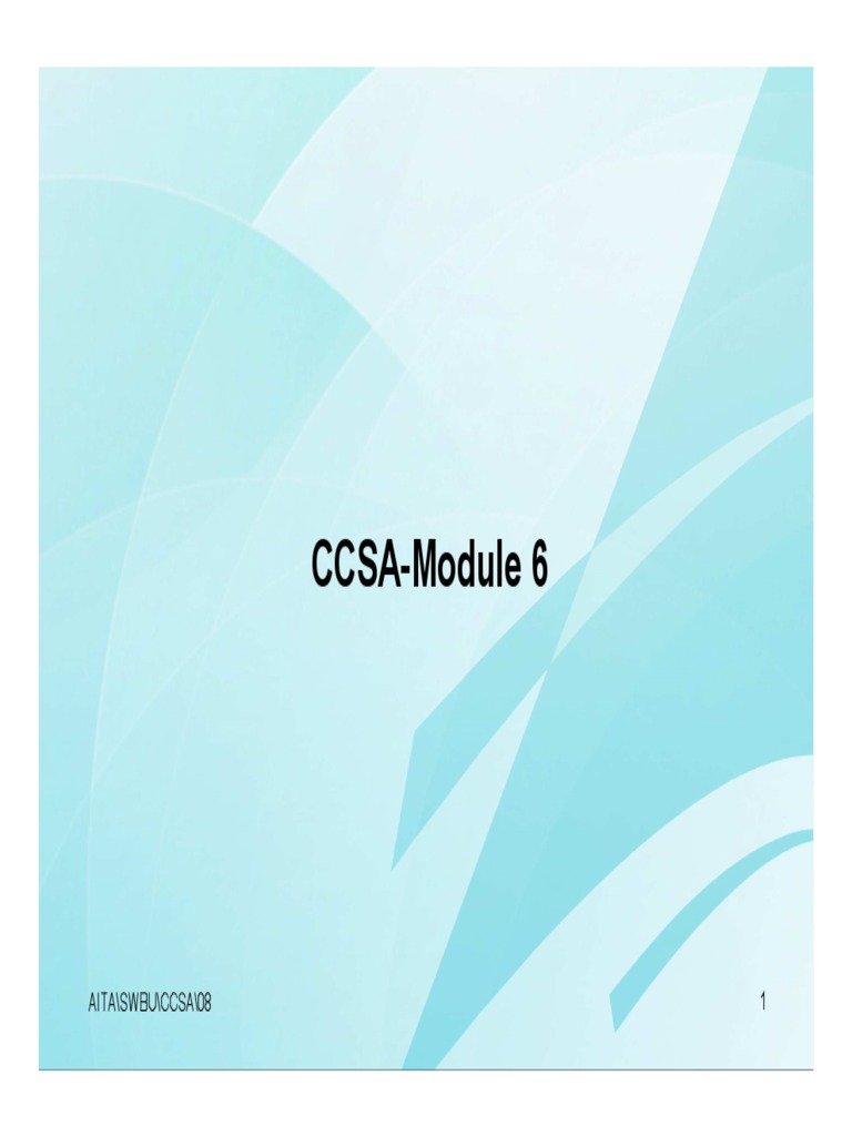 CCSA-Module 6 | PDF | Ip Address | Port (Computer Networking)