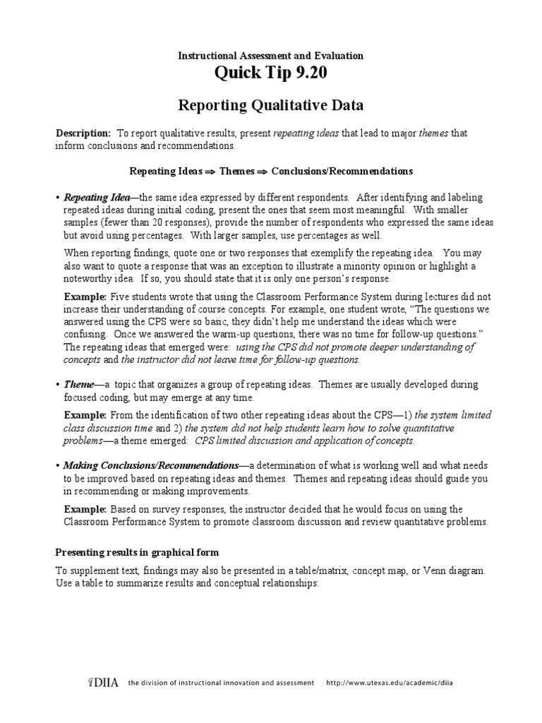 Reporting Qualitative Data PDF | PDF | Qualitative Research ...