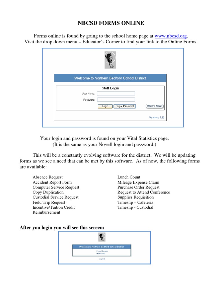 NBCSD Online Forms Guide | PDF | Computing | Software