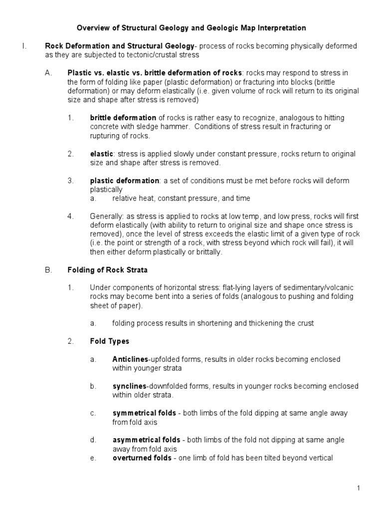 Overview of Structural Geology and Geologic Map Interpretation PDF | PDF | Fault (Geology) | Erosion