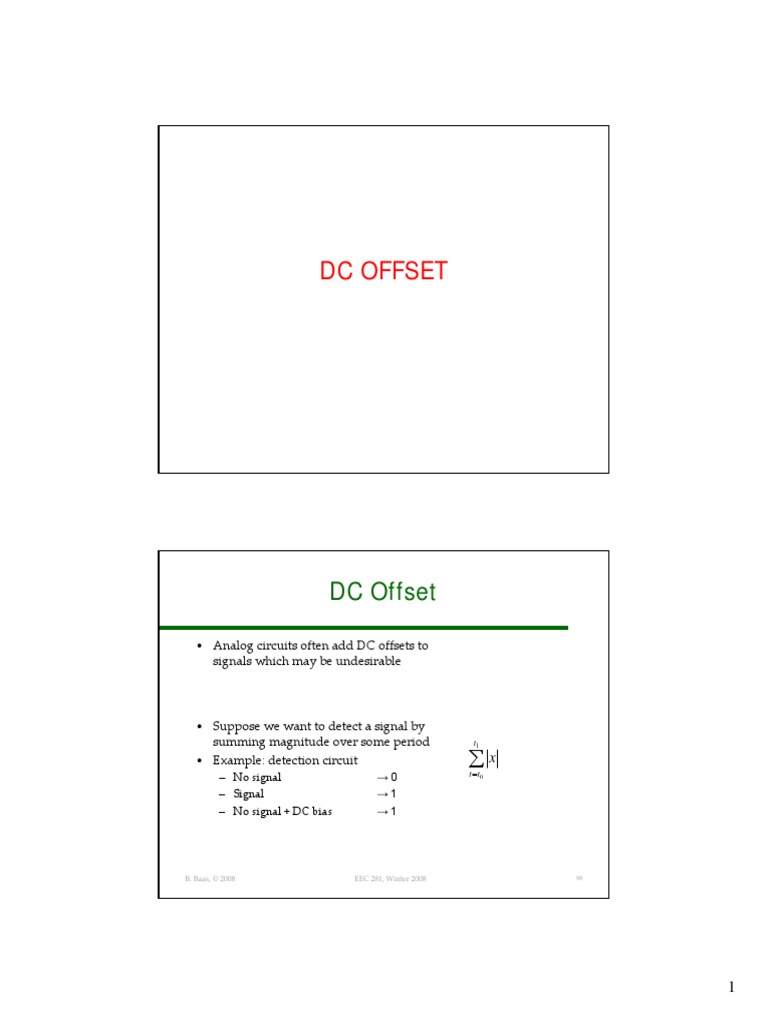 Handout DC Offset PDF | PDF | Filter (Signal Processing) | Signal (Electrical Engineering)