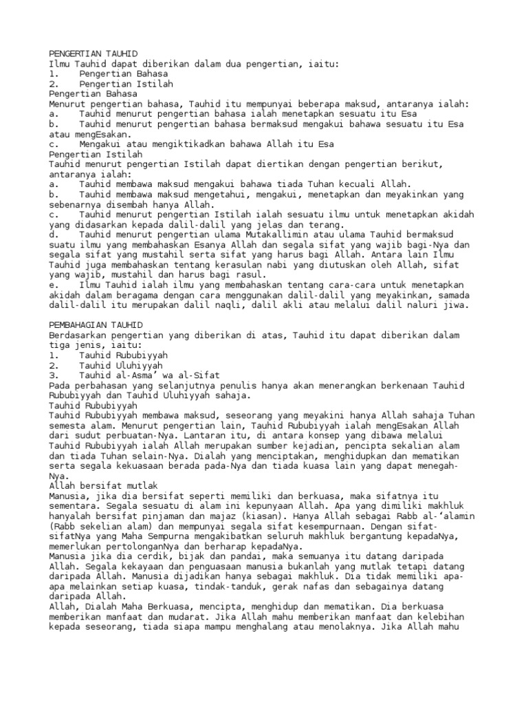 Assignment Akidah Tauhid | PDF