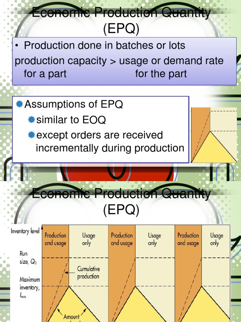 Economic Production Quantity (EPQ) | PDF | Inventory | Demand
