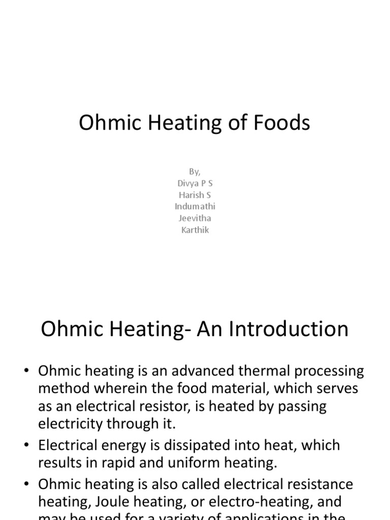 Ohmic Heating of Foods.pptx | Heat Transfer | Hvac