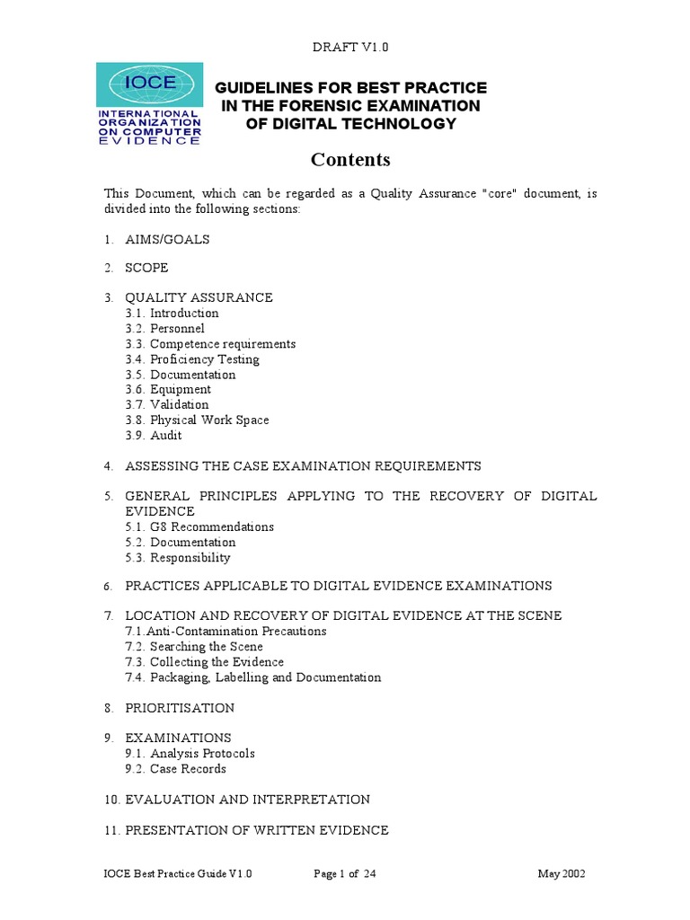 Best Practices for Digital Evidence | PDF | Test (Assessment ...