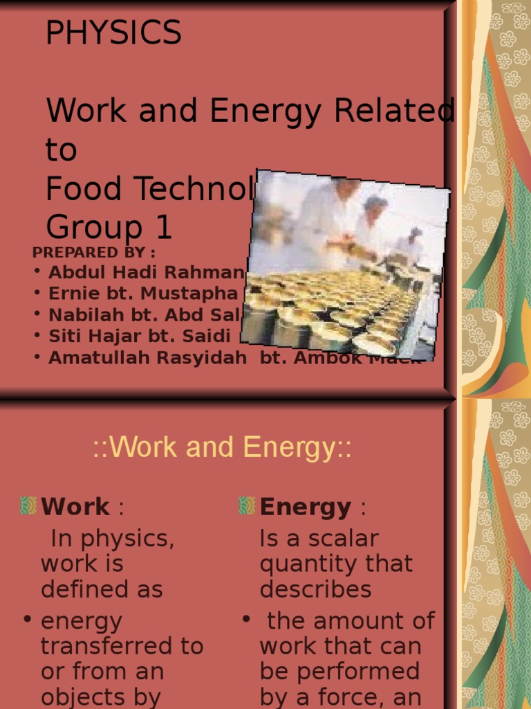 Physics in Food Technology Energy | PDF | Fermentation ...